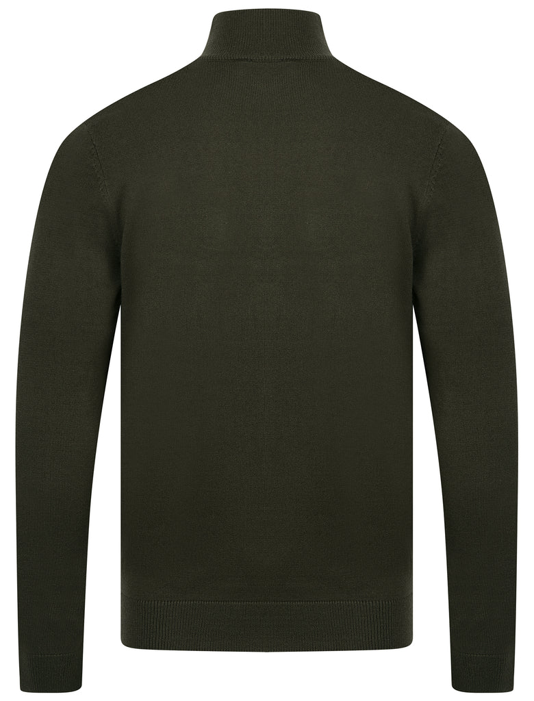 Redwood 2 Half Zip Neck Cashmilon Knit Jumper in Amazon Khaki - Kensin ...