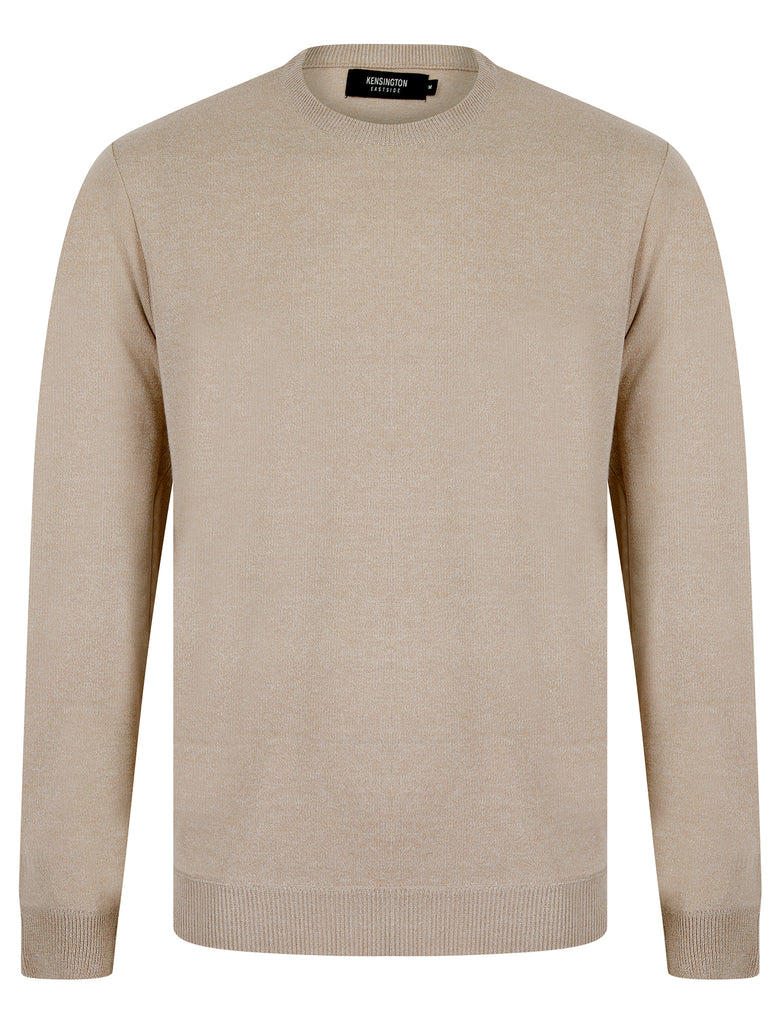 Barney 2 Crew Neck Birdseye Pique Jumper in Stone - Kensington Eastsid ...