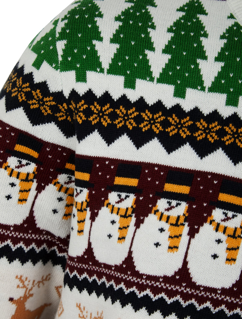 Men's Vintage Wrapping Paper Pattern Novelty Knitted Christmas Jumper ...