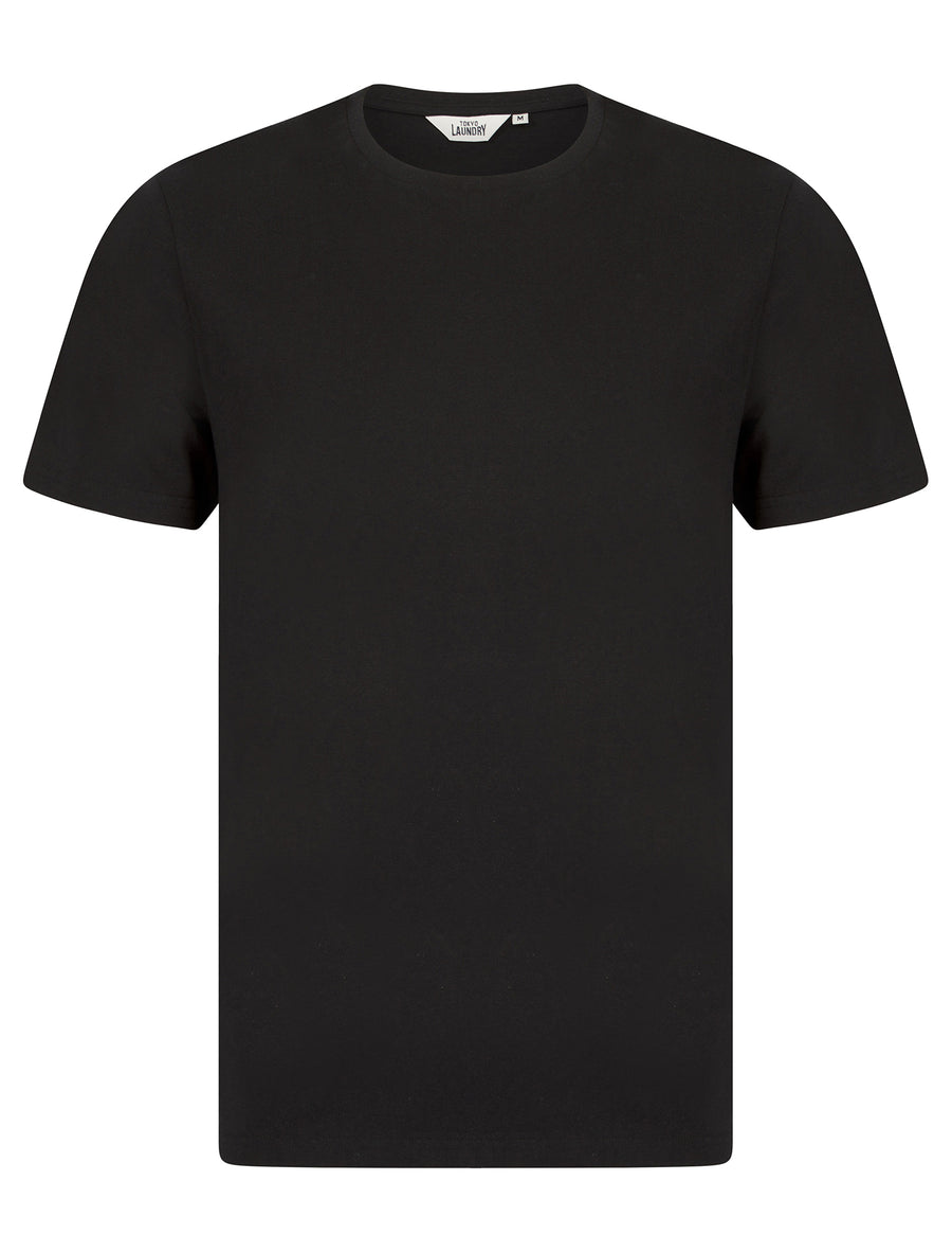 Spectre (5 Pack) Crew Neck Cotton T-Shirts in Jet Black - Tokyo Laundr ...