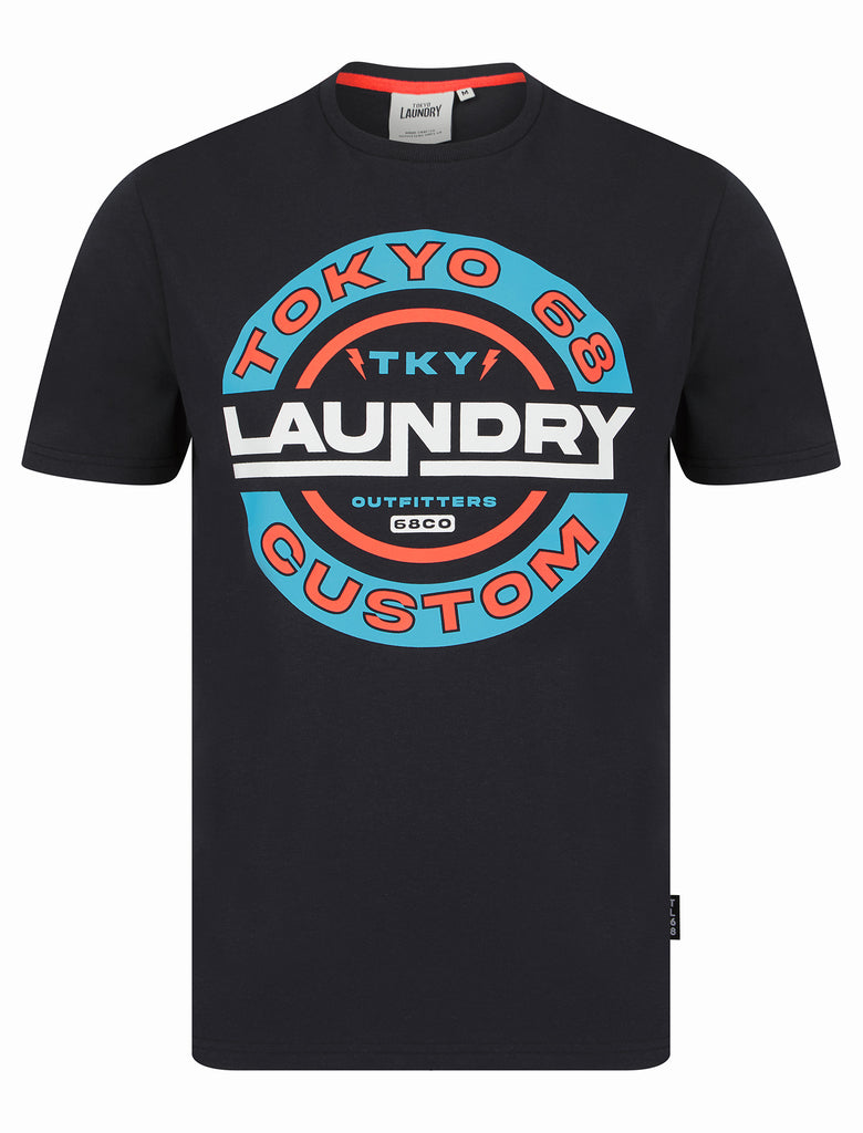 Tremper Motif Cotton Jersey T-Shirt in Sky Captain Navy - Tokyo Laundr ...