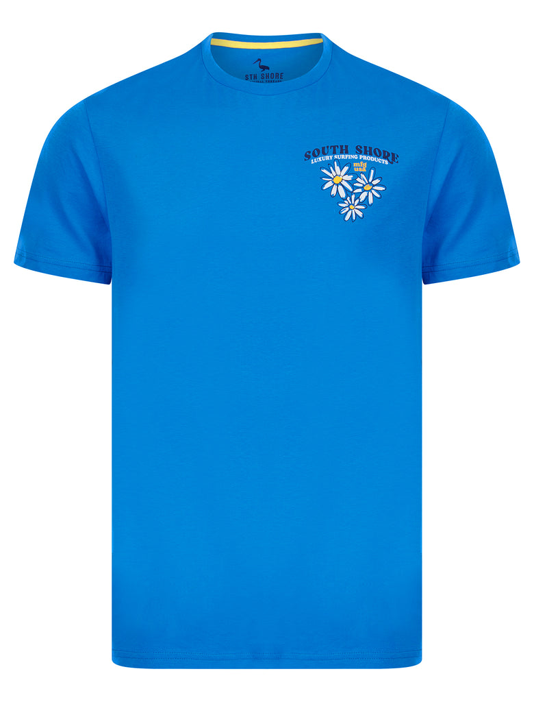 Stothard Reverse Print Motif Cotton Jersey T-Shirt in French Blue - So ...