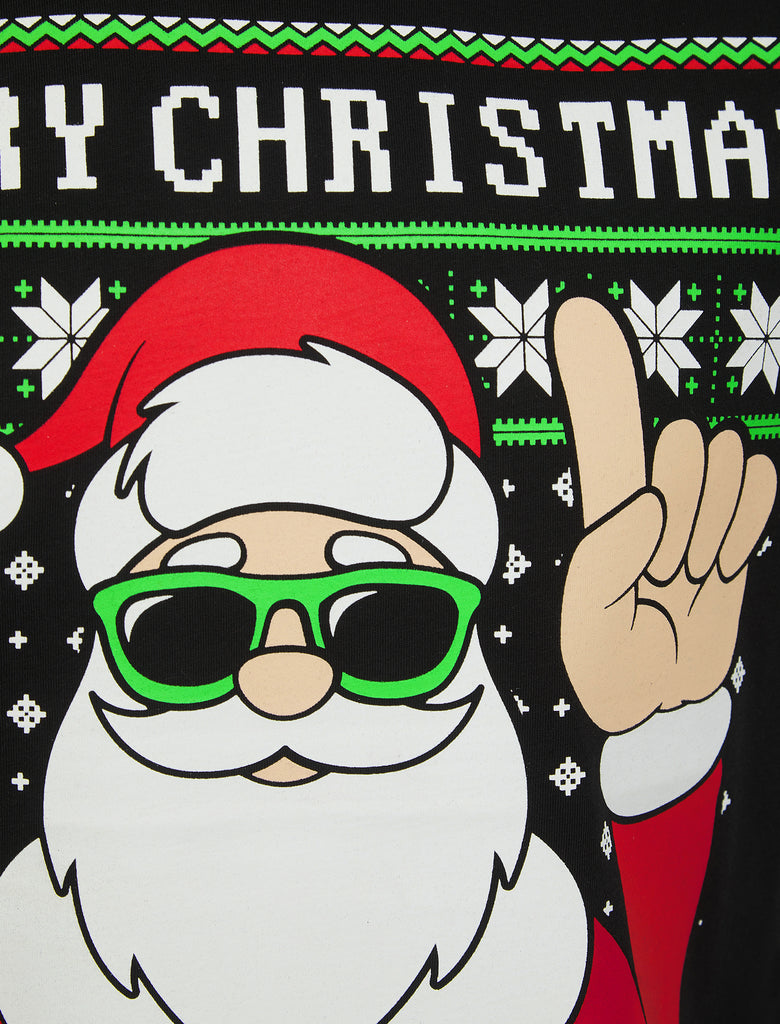 Men's Garforth Santa Claus Motif Novelty Cotton Christmas T-Shirt in J ...