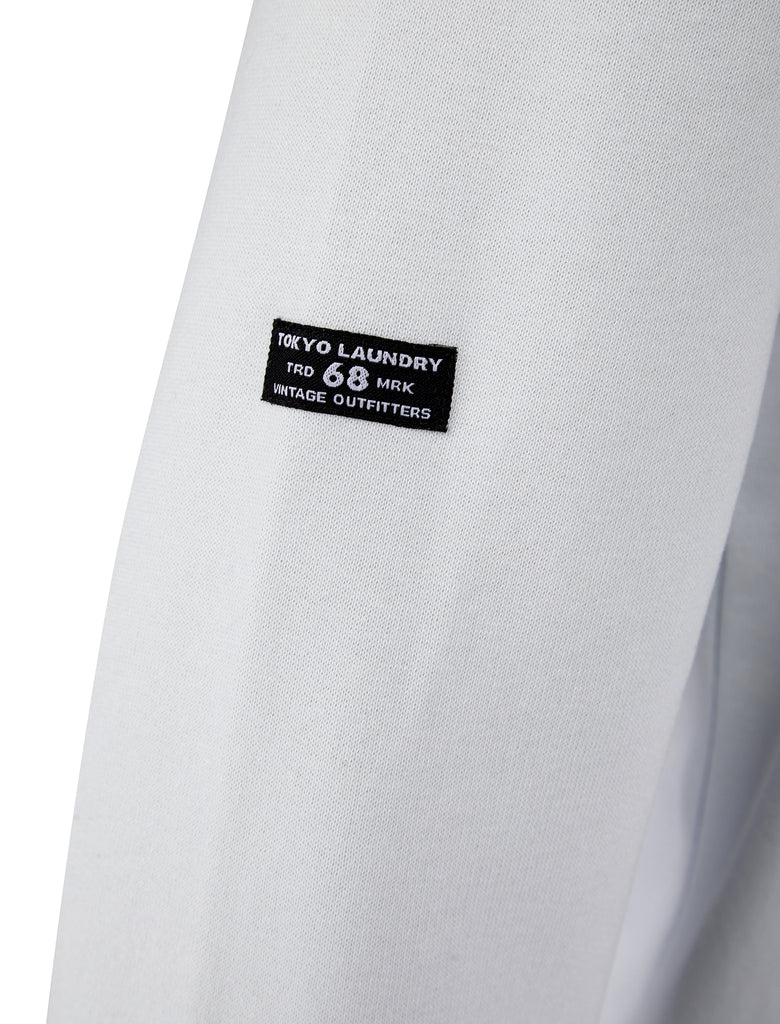 Brody Motif Brushback Fleece Pullover Hoodie in Pale Blue - Tokyo Laun ...