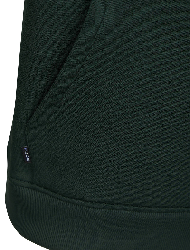 Valdemar Plain Brushback Fleece Pullover Hoodie in Darkest Spruce - To ...