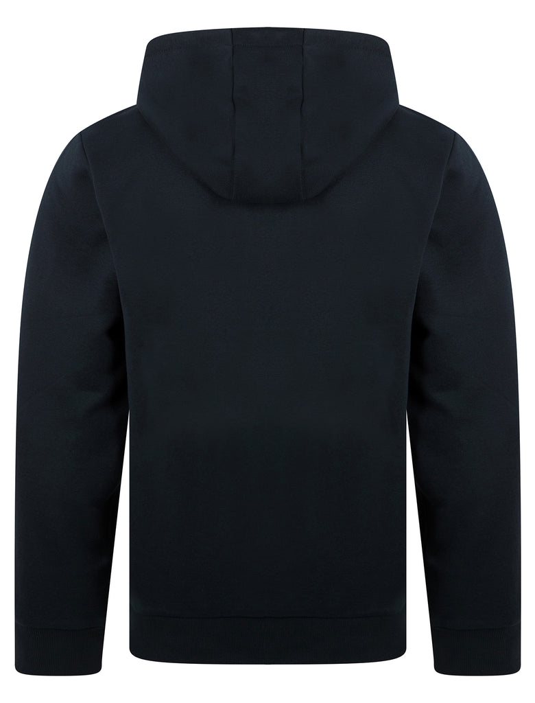Morar Quarter Zip Neck Brushback Fleece Pullover Hoodie in Sky Captain ...
