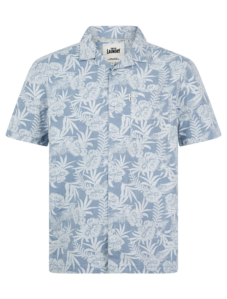 Mauna Kea Tropical Floral Print Short Sleeve Open Collar Cotton Hawaii ...