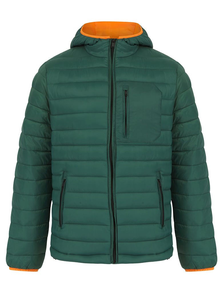 Samoset Quilted Puffer Jacket with Hood in June Bug Green - Tokyo Laun ...