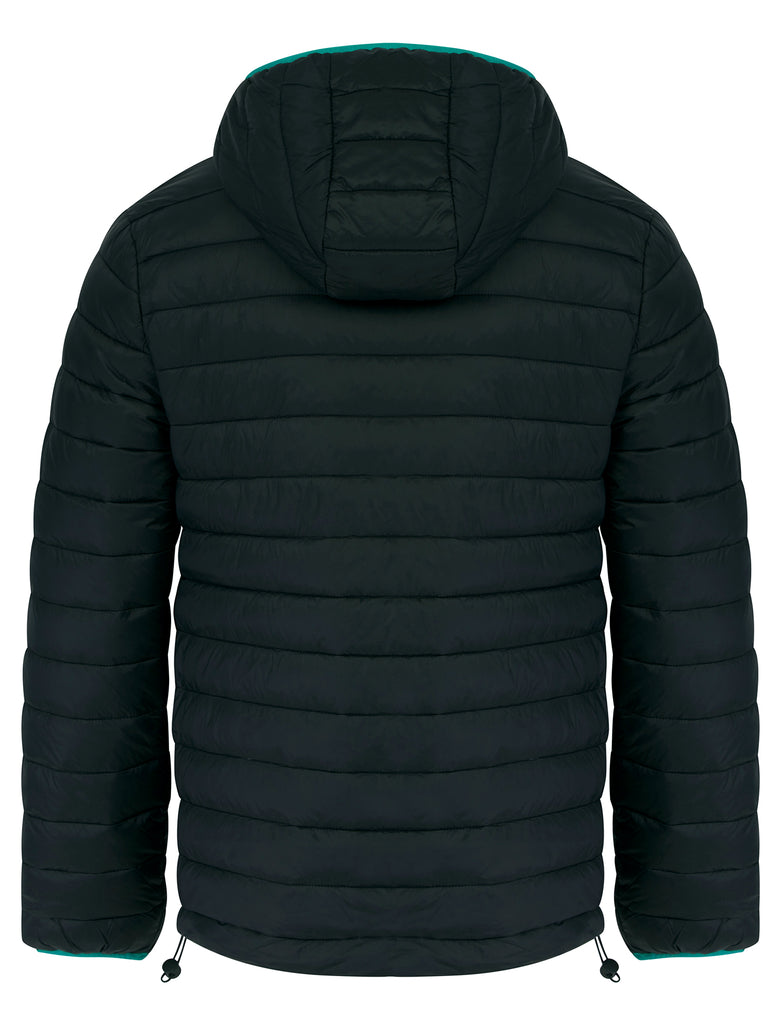 Samoset Quilted Puffer Jacket with Hood in Jet Black - Tokyo Laundry