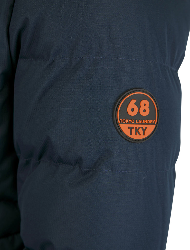 Takato Micro-Fleece Lined Quilted Puffer Jacket with Hood in Sky Capta ...