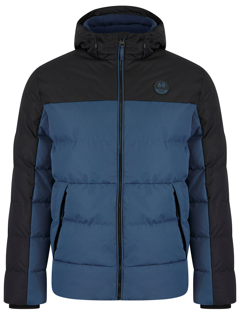Abu Micro-Fleece Lined Quilted Puffer Jacket with Hood in Sargasso Blu ...