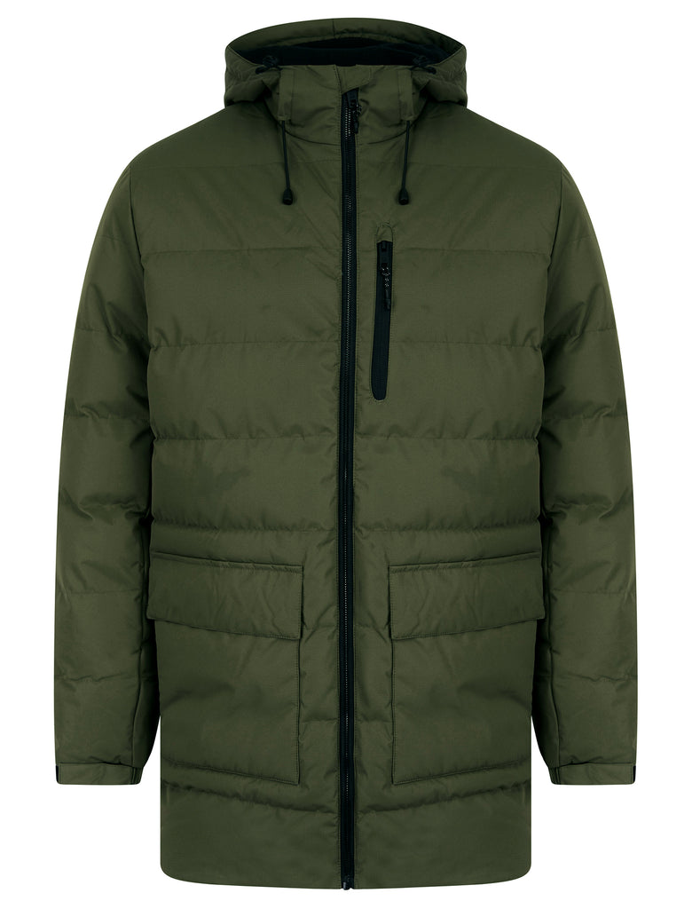 Taffy Micro-Fleece Lined Quilted Puffer Jacket with Hood in Khaki- Tok ...