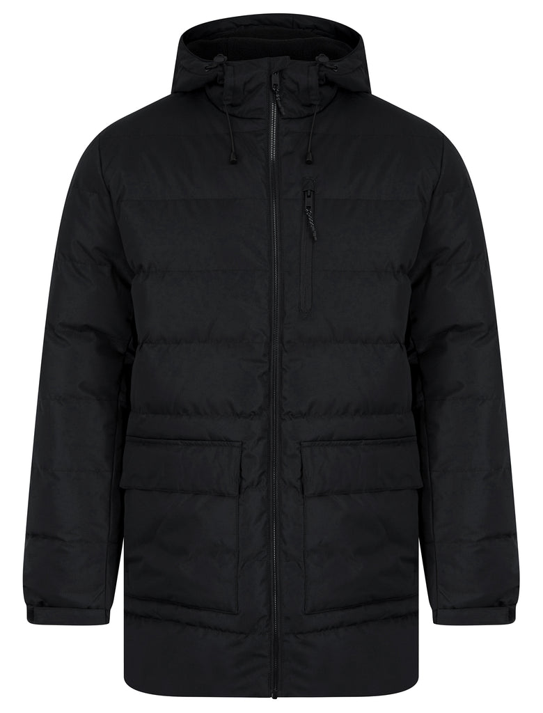 Taffy Micro-Fleece Lined Quilted Puffer Jacket with Hood in Jet Black ...