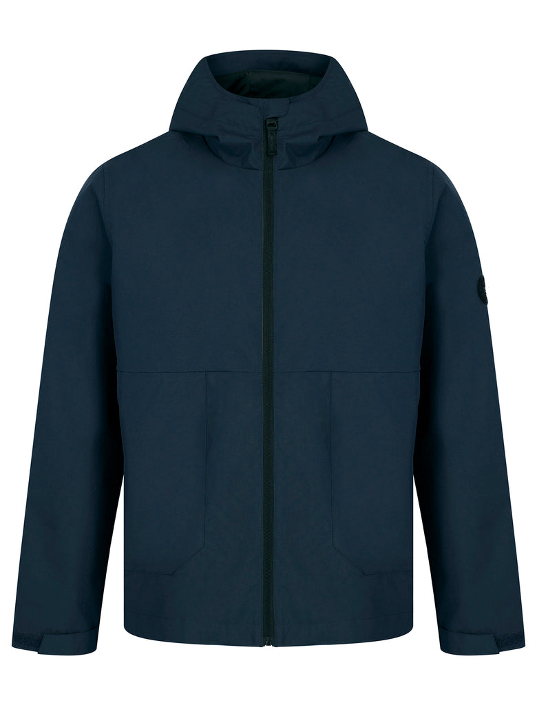 Lachlan Lightweight Windbreaker Jacket with Hood in Sky Captain Navy ...