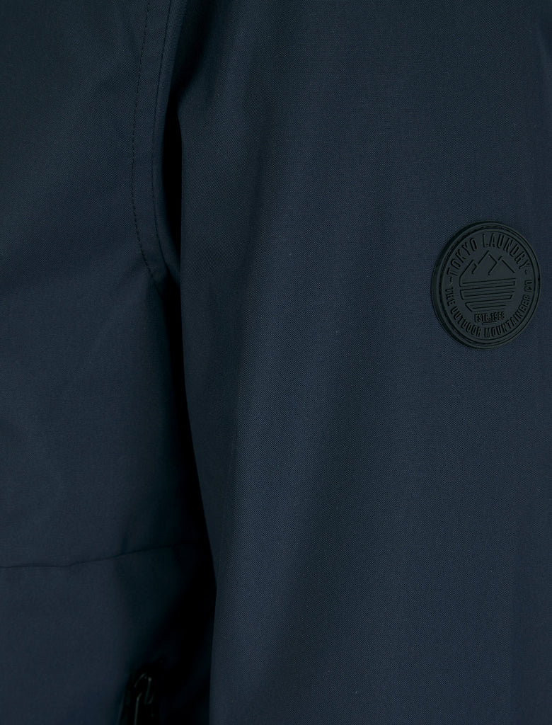 Lachlan Lightweight Windbreaker Jacket with Hood in Sky Captain Navy ...