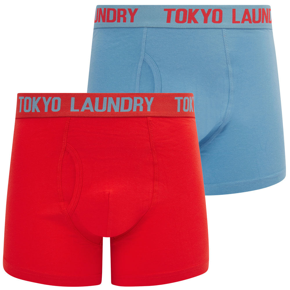 Etton (2 Pack) Boxer Shorts Set in Blissful Blue / Poppy Red - Tokyo L ...