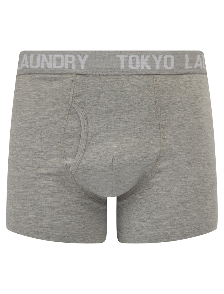 Jax (5 Pack) Cotton Boxer Shorts Set in Black / Grey / White - Tokyo L ...