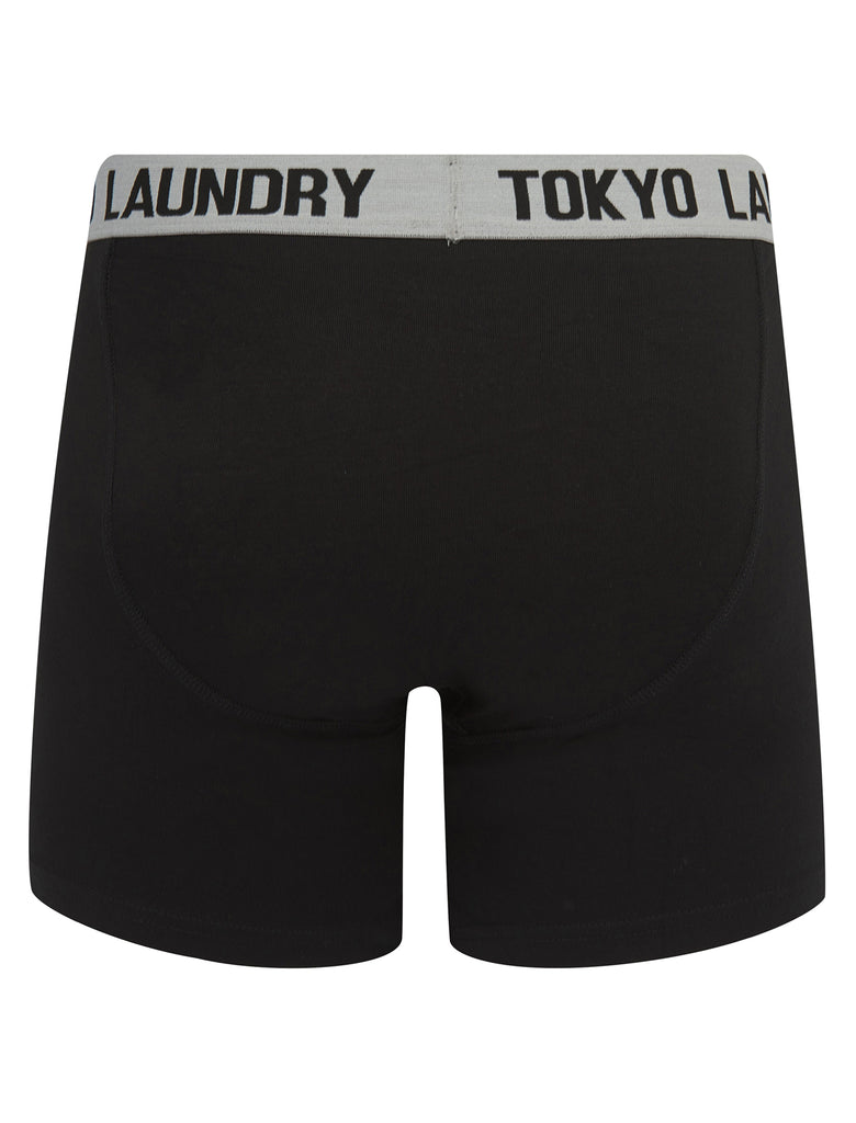 Jack (2 Pack) Long Length Boxer Shorts Set in Light Grey Marl / Jadeit ...