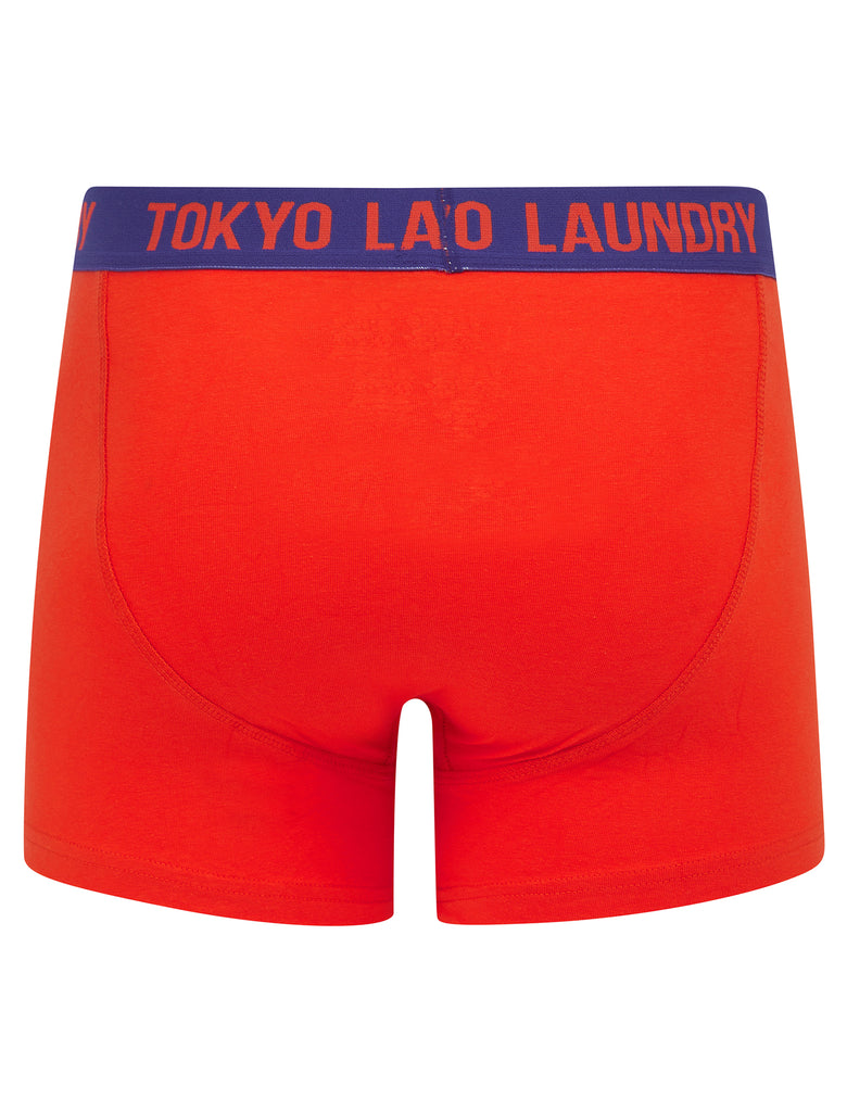 Whitehead 2 (2 Pack) Boxer Shorts Set in Cherry Tomato / Spectrum Blue – Tokyo Laundry