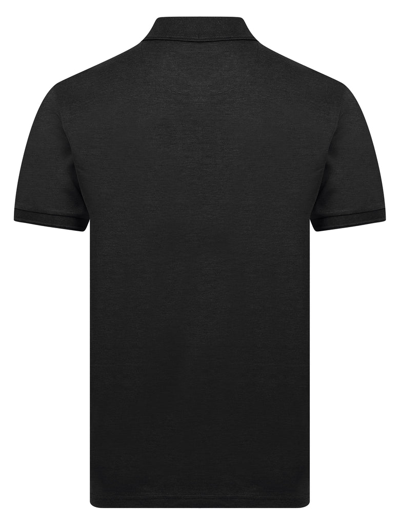 Dock Cotton Rich Jersey Polo Shirt in Jet Black Marl - Kensington East ...