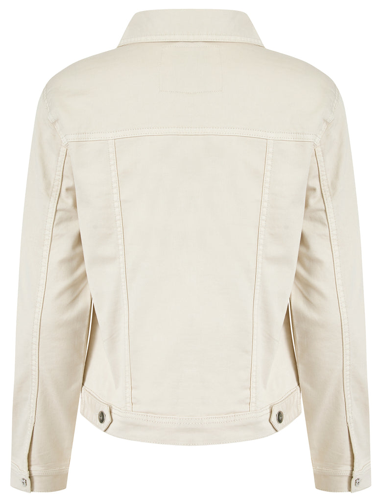 Feather Women's Stretch Cotton Denim Jacket in Ivory - Amara Reya ...