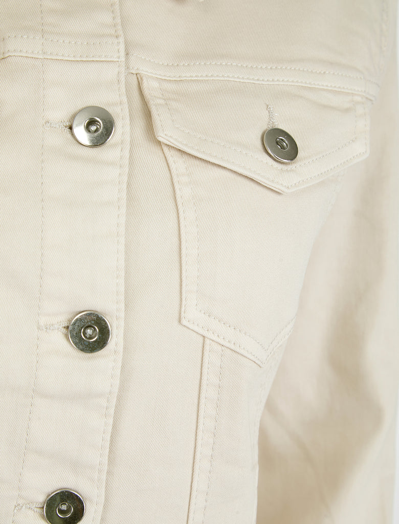 Feather Women's Stretch Cotton Denim Jacket in Ivory - Amara Reya ...