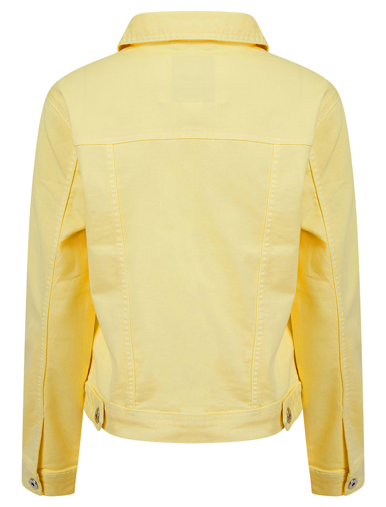 Feather Women's Stretch Cotton Denim Jacket in Pale Lemon - Amara Reya ...