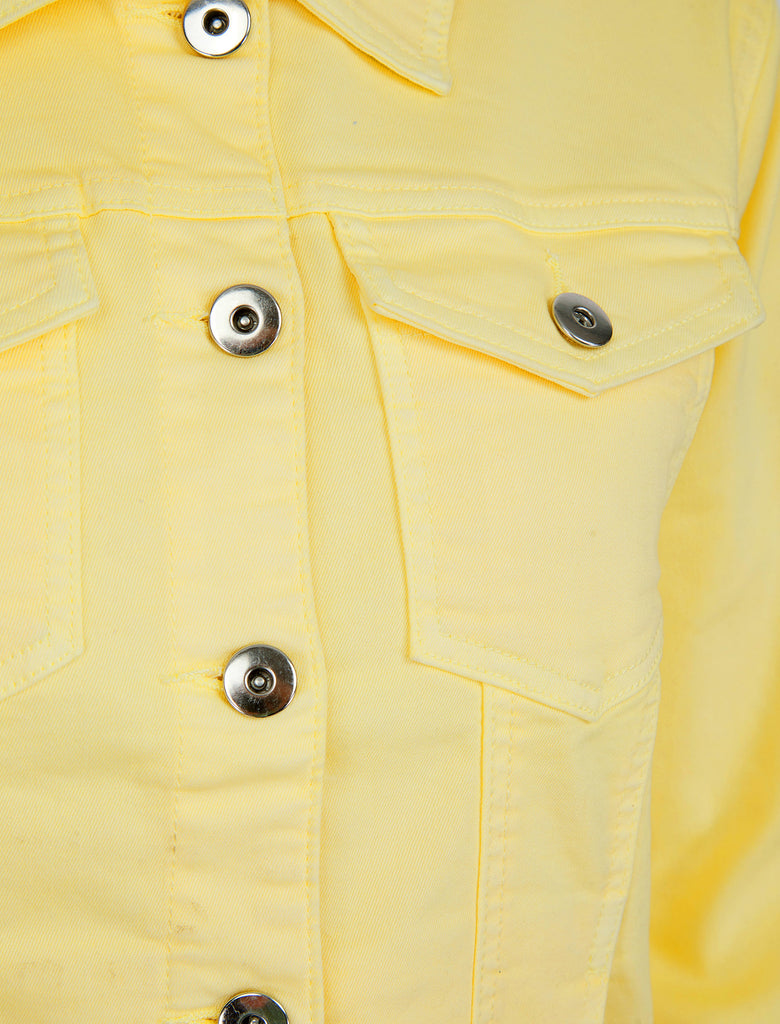 Feather Women's Stretch Cotton Denim Jacket in Pale Lemon - Amara Reya ...