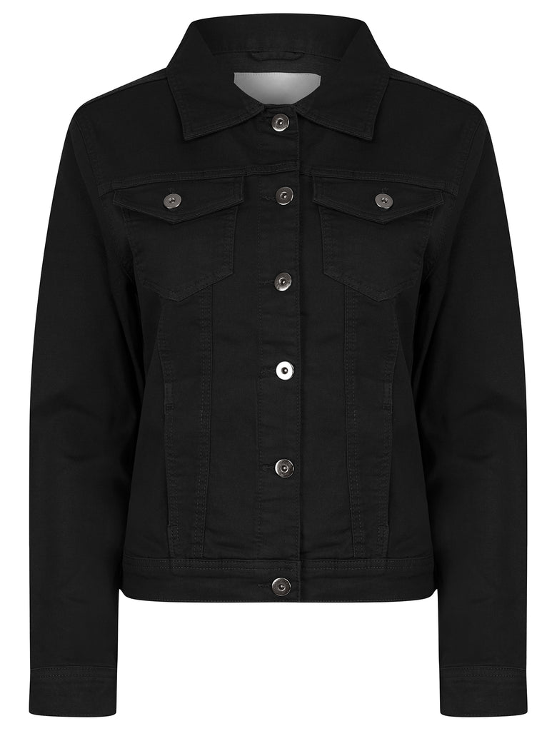 Feather Women's Stretch Cotton Denim Jacket in Jet Black - Amara Reya ...