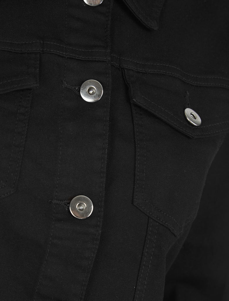 Feather Women's Stretch Cotton Denim Jacket in Jet Black - Amara Reya ...