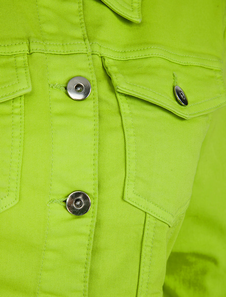 Feather Women's Stretch Cotton Denim Jacket in Green Glow - Amara Reya ...