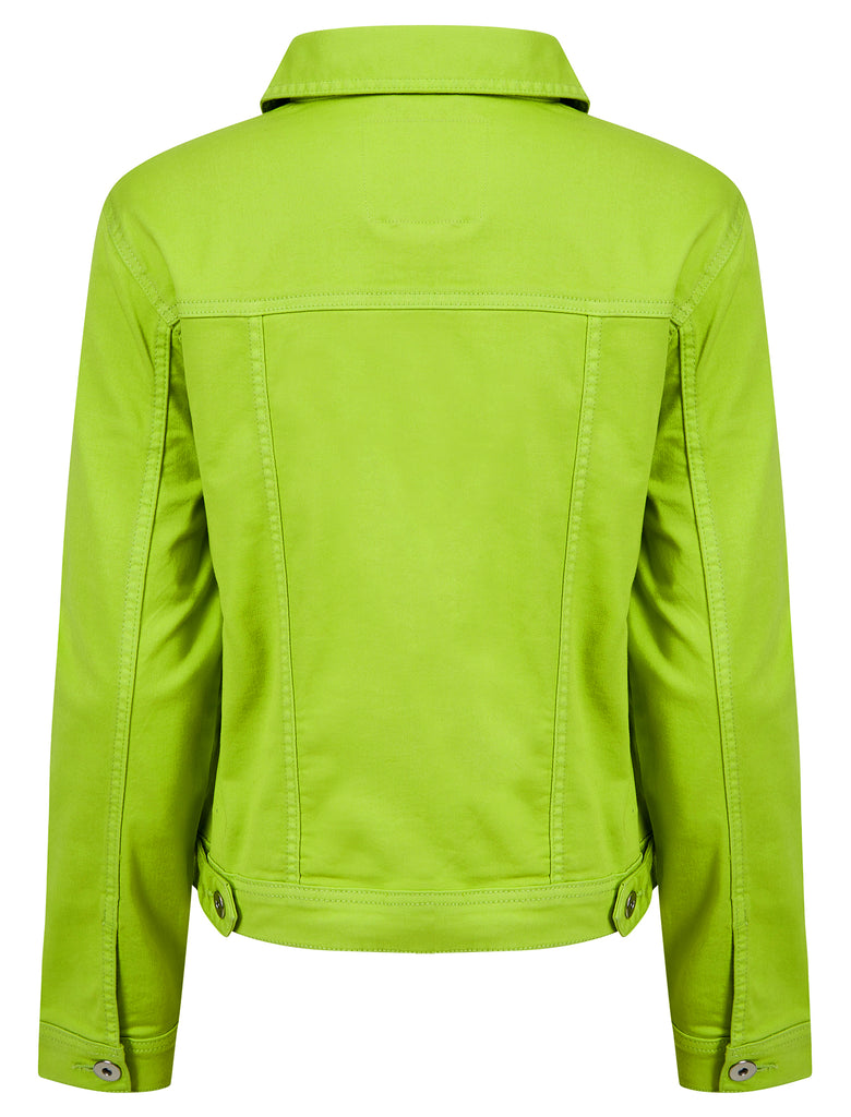 Feather Women's Stretch Cotton Denim Jacket in Green Glow - Amara Reya ...