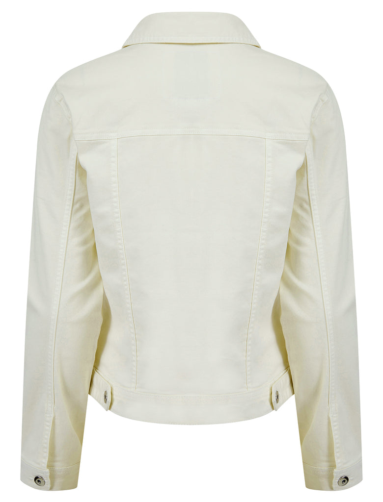 Feather Women's Stretch Cotton Denim Jacket in Cream - Amara Reya ...