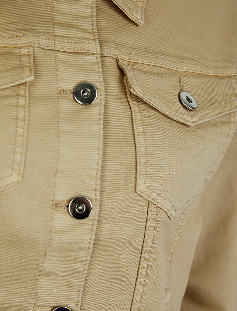 Feather Women's Stretch Cotton Denim Jacket in Taupe - Amara Reya ...