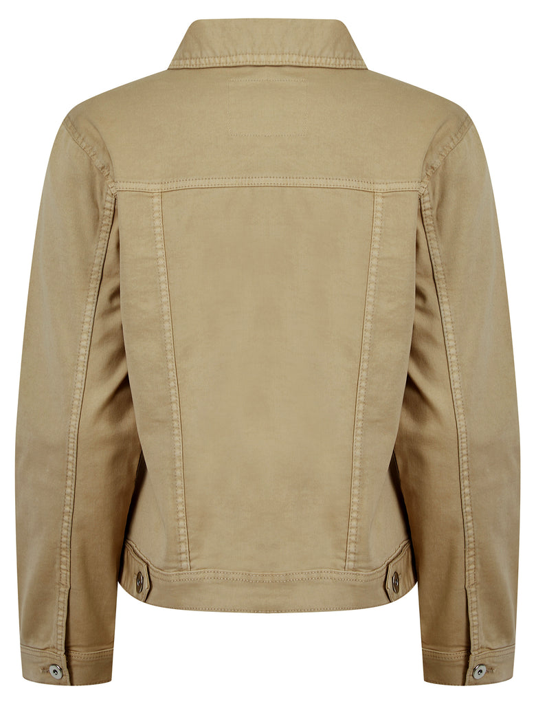 Feather Women's Stretch Cotton Denim Jacket in Taupe - Amara Reya ...