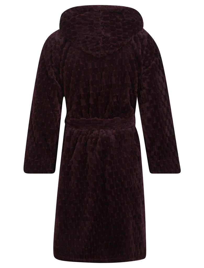 Women's Maeve Chunky Soft Fleece Tie Robe Dressing Gown with Hood in F ...