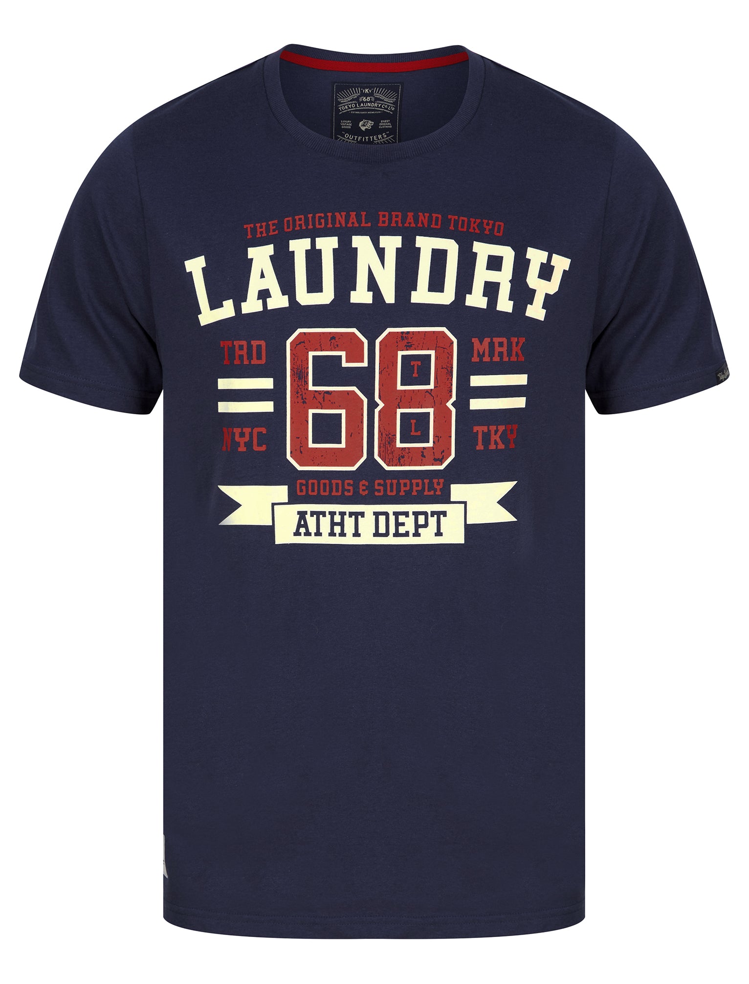 Squad Motif Cotton Jersey T-Shirt in Medieval Blue - Tokyo Laundry