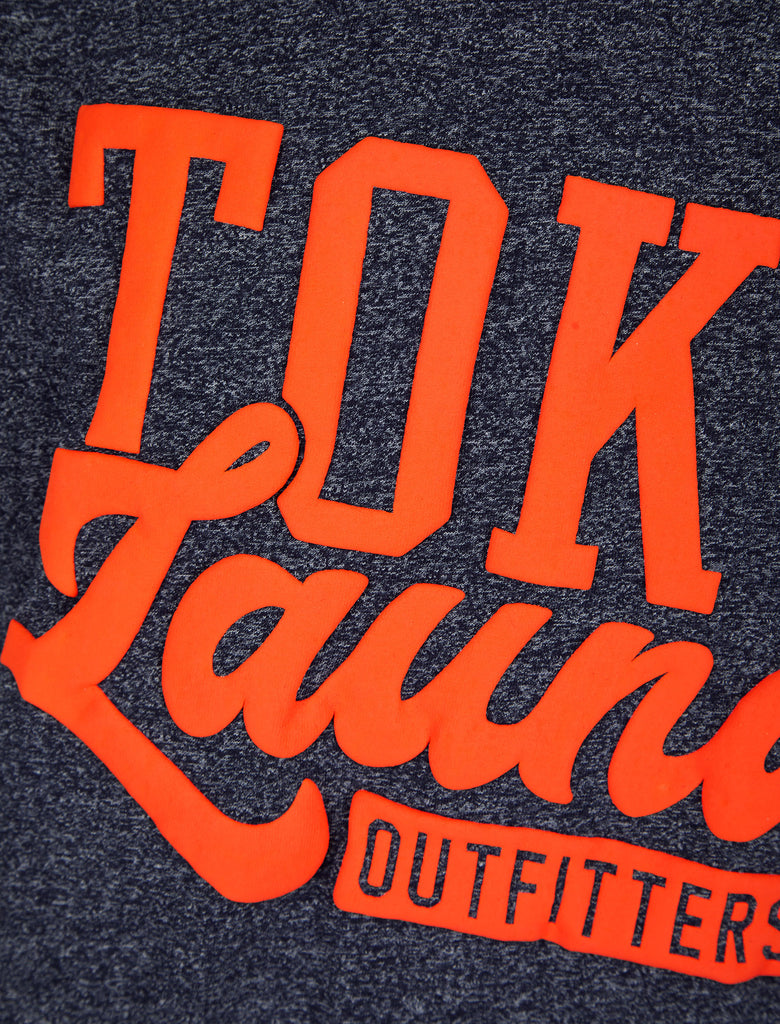 Shaker Motif Cotton Jersey Grindle T-Shirt in Navy - Tokyo Laundry