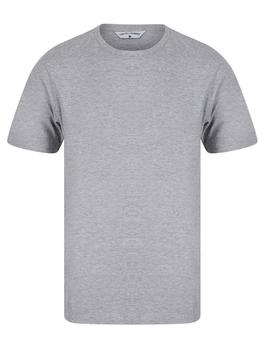 Spectre (5 Pack) Crew Neck Cotton T-Shirts in Light Grey Marl / Sky Ca ...