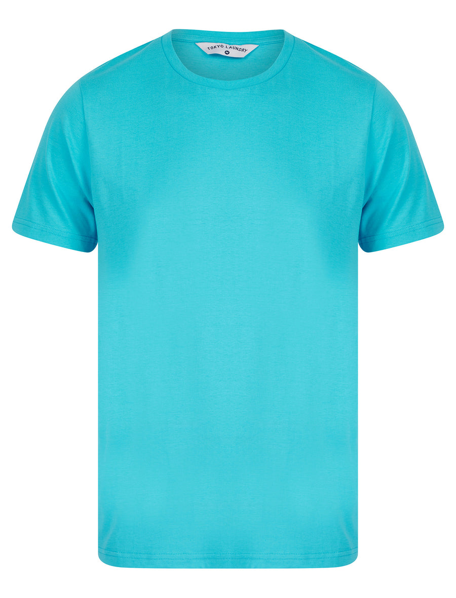 Spectre (5 Pack) Crew Neck Cotton T-Shirts in Light Grey Marl / Sky Ca ...