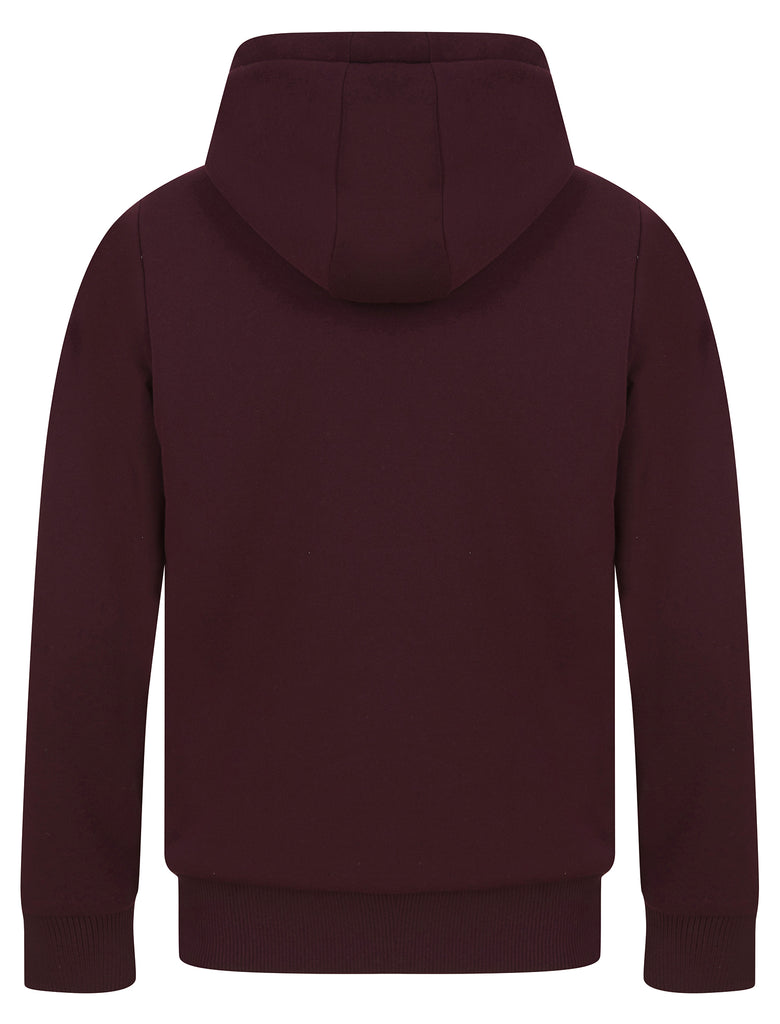 Billsburg Chunky Zip Through Borg Lined Fleece Hoodie in Winetasting ...