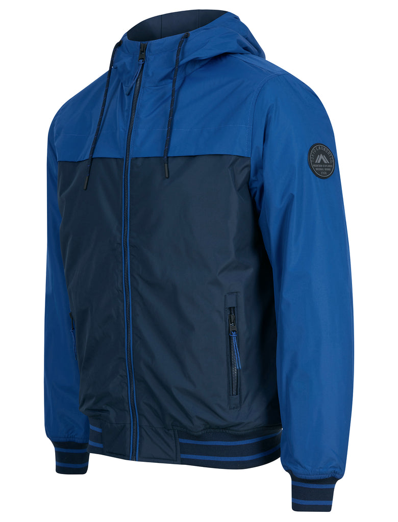 Terrence Padded Windbreaker Jacket with Hood in Sky Captain Navy - Tok ...