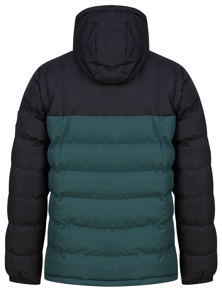 Taichi Micro-Fleece Lined Quilted Puffer Jacket with Hood in Jet Black ...