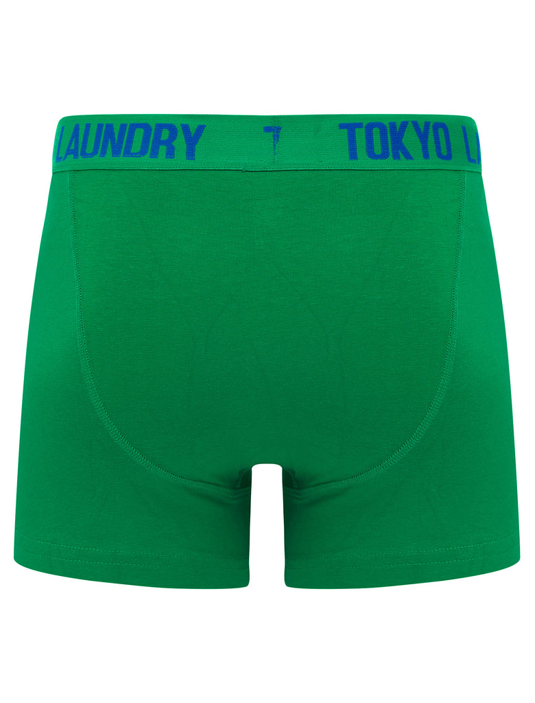 Tower 2 (2 Pack) Boxer Shorts Set in Jolly Green / Jet Blue - Tokyo La ...