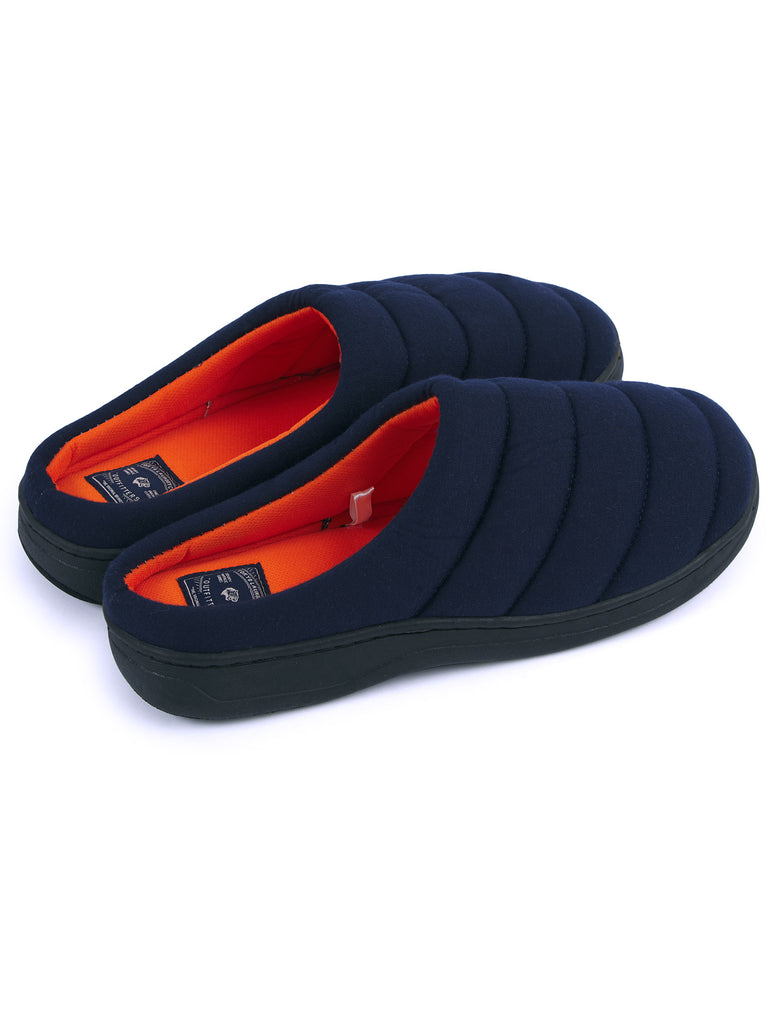 Hebers Padded Mule Slippers with Hard Rubber Sole in Navy - Tokyo Laun ...