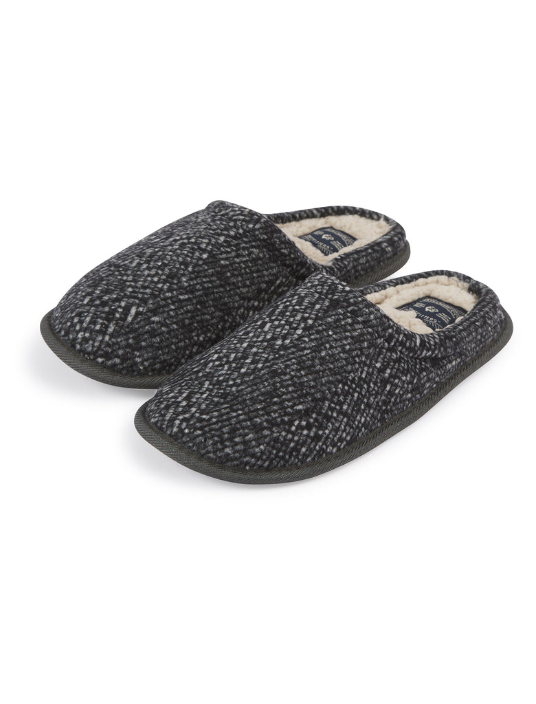 Chuck Faux Wool Mule Slippers with Sherpa Fleece Lining in Grey Herrin ...