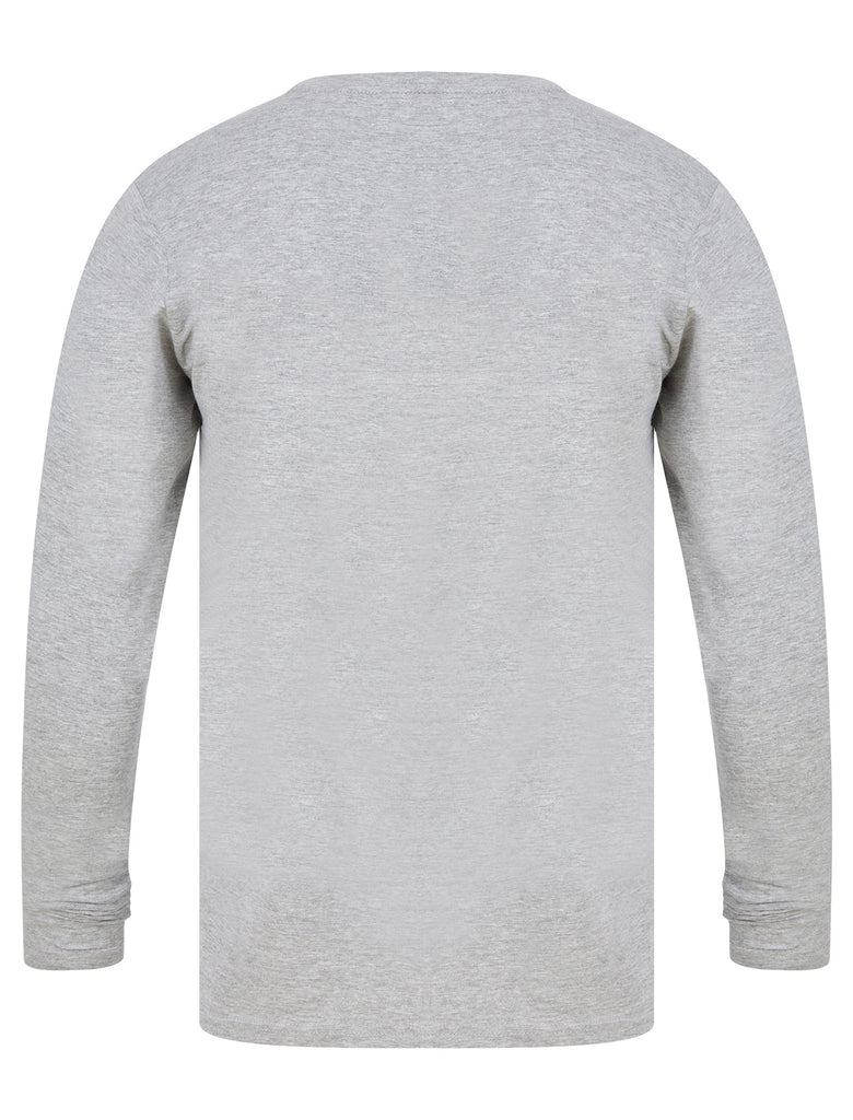 Nect Motif Cotton Jersey Long Sleeve Top in Light Grey Marl - Tokyo La ...