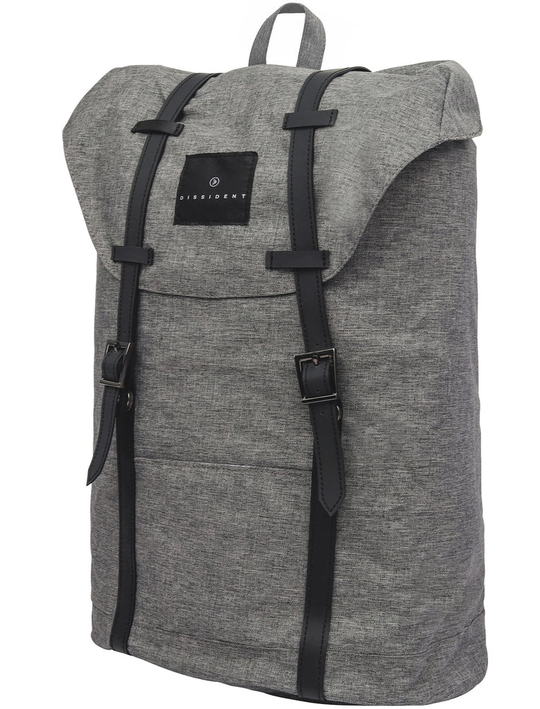 Falco Drawstring Canvas Backpack with Laptop Sleeve In Grey Marl - Dis ...
