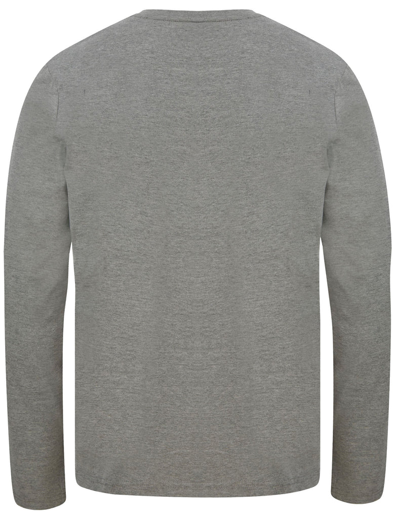 Keystone Motif Cotton Jersey Long Sleeve Top In Mid Grey Marl - Dissid ...