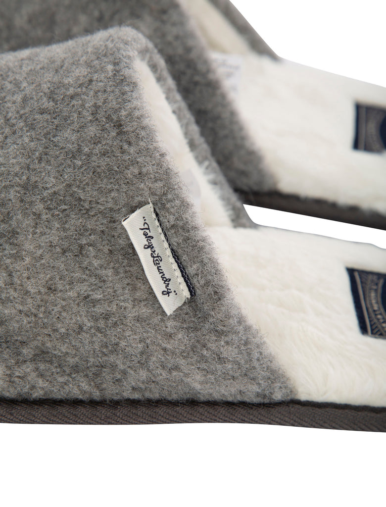 Knightly Mule Slippers with Faux Fur Lining in Grey - Tokyo Laundry